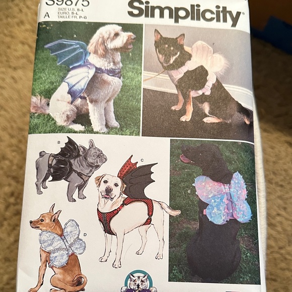 Simplicity | Dog | Simplicity Dog Costume Pattern With Wings Brand New ...